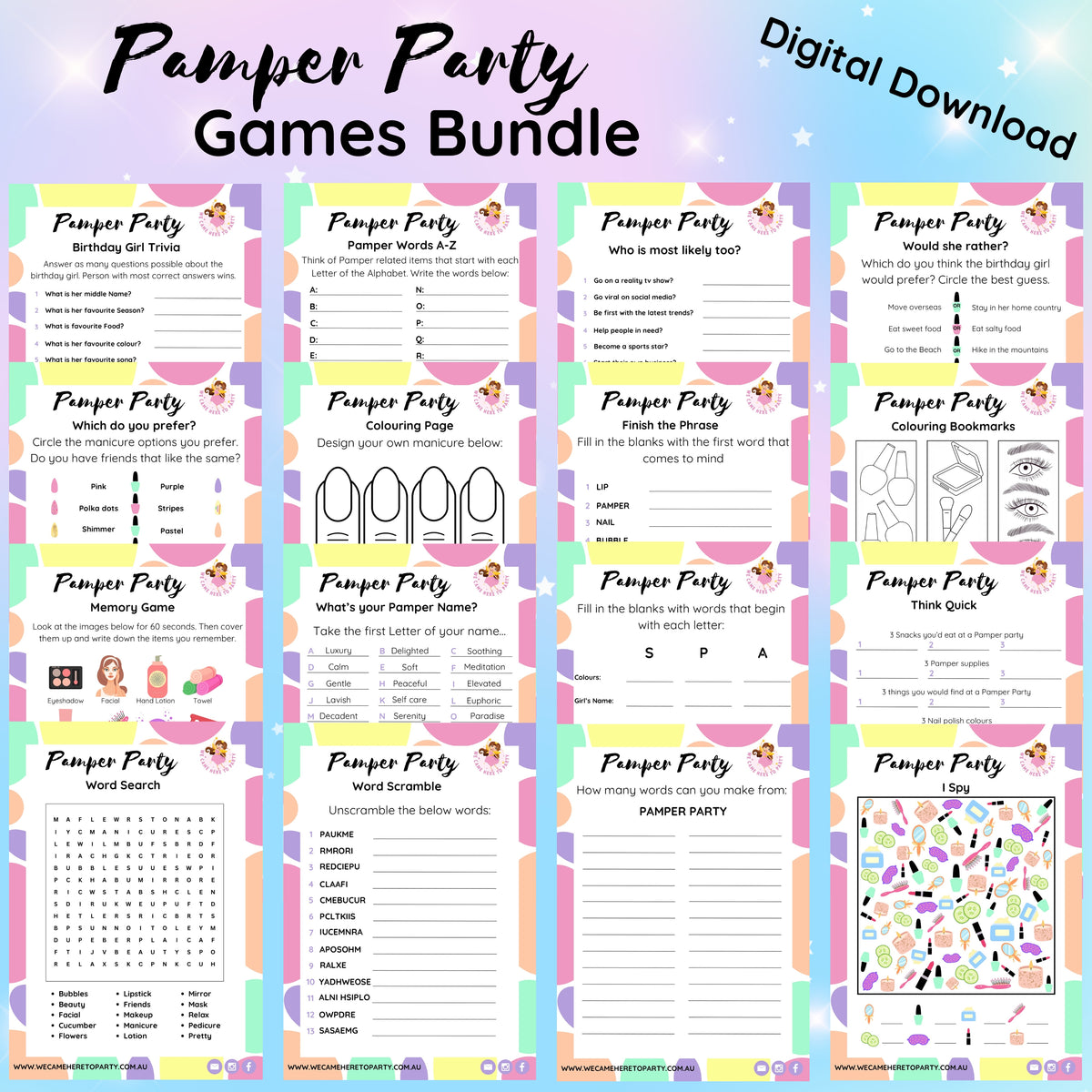 Pamper Party Games - Digital Copy – We Came Here To Party